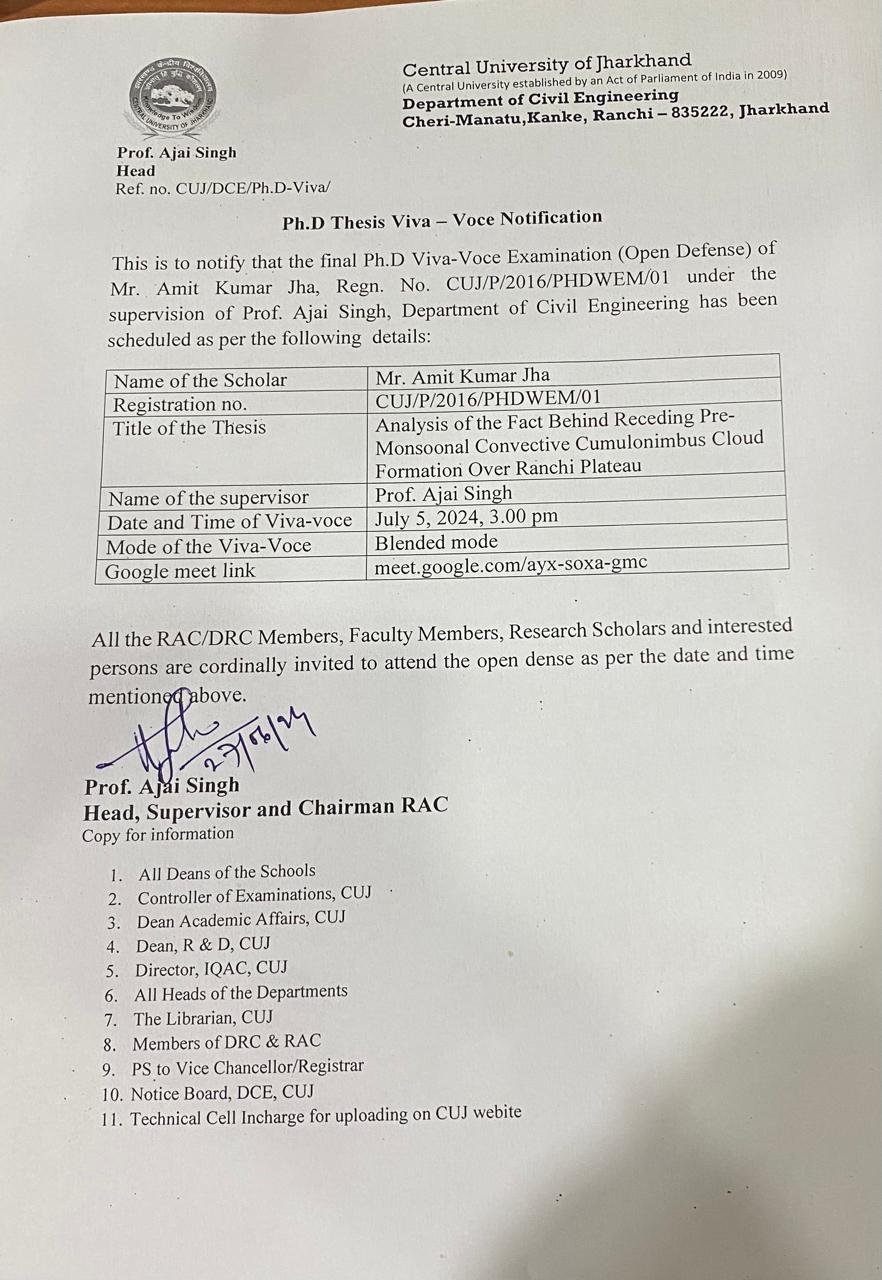 The Central University of Jharkhand